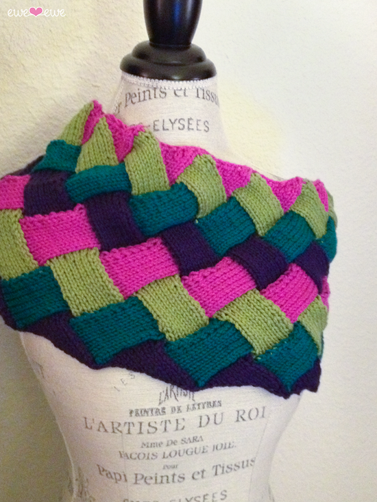 Interlooped Entrelac Cowl PDF Infinity Scarf Knitting Pattern – Ewe Ewe ...