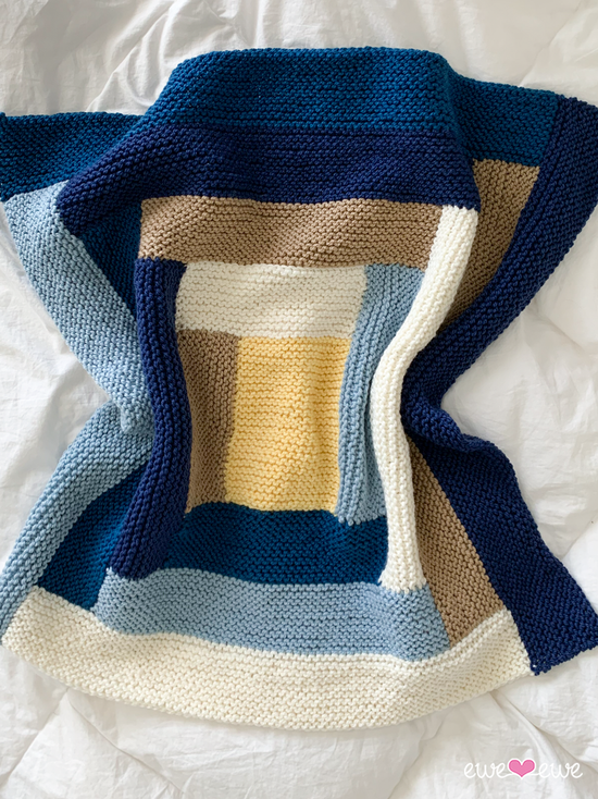 Cuddle Up Log Cabin Baby Blanket Knitting Pattern | Ewe Ewe Yarns