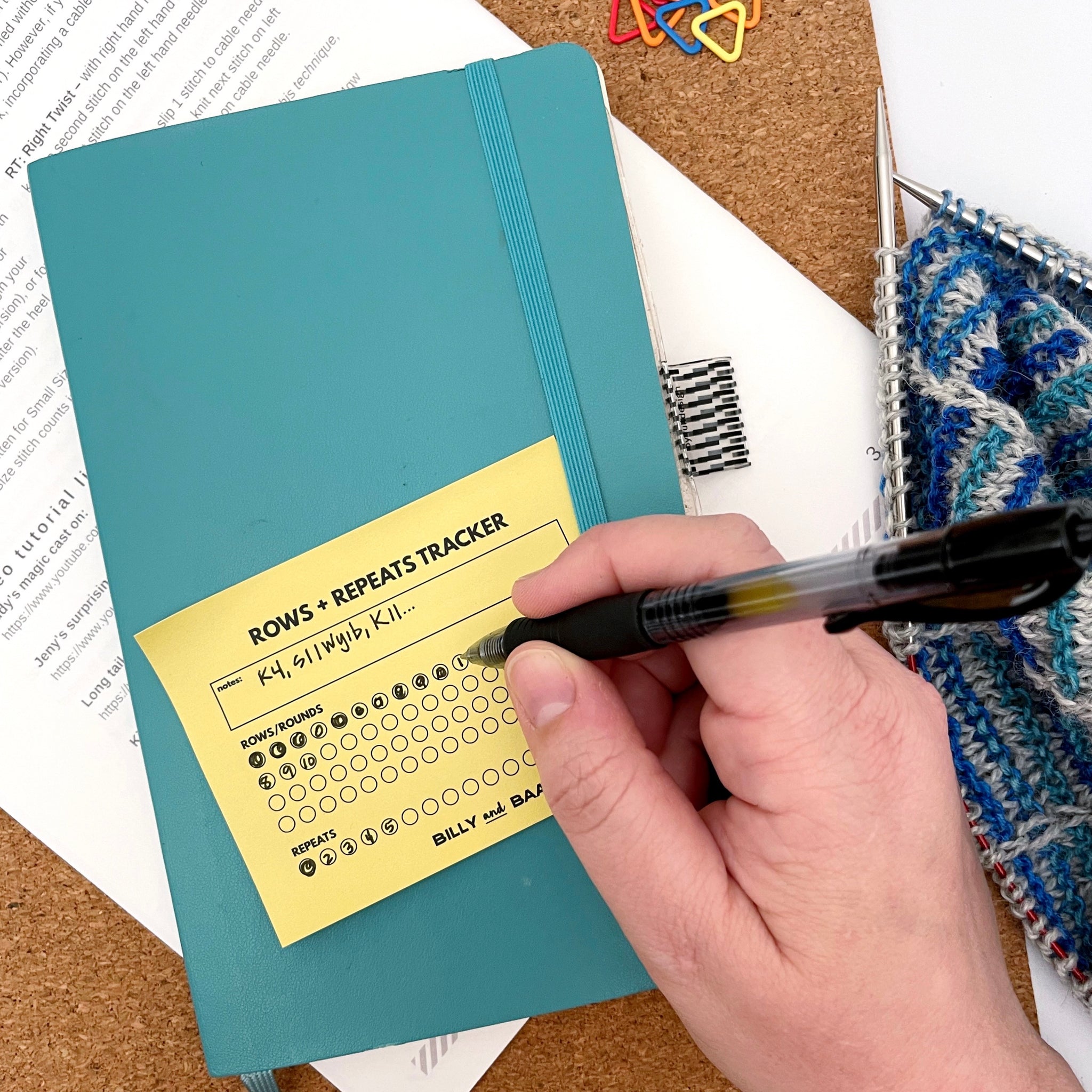 Rows + Repeats Tracker Sticky Notes for Knitting and Crochet Patterns ...