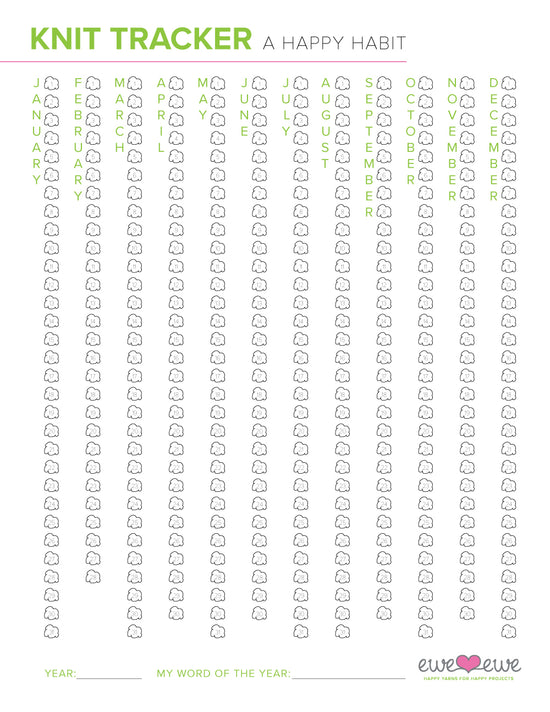 Knitting and Crochet Habit Tracker FREE Printable – Ewe Ewe Yarns