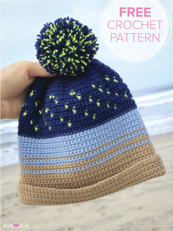 Night Surfer FREE Crochet Beanie Hat Pattern – Ewe Ewe Yarns