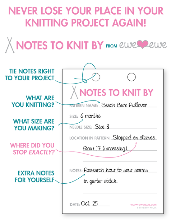 Notes To Knit By Knitting Notepads – Ewe Ewe Yarns